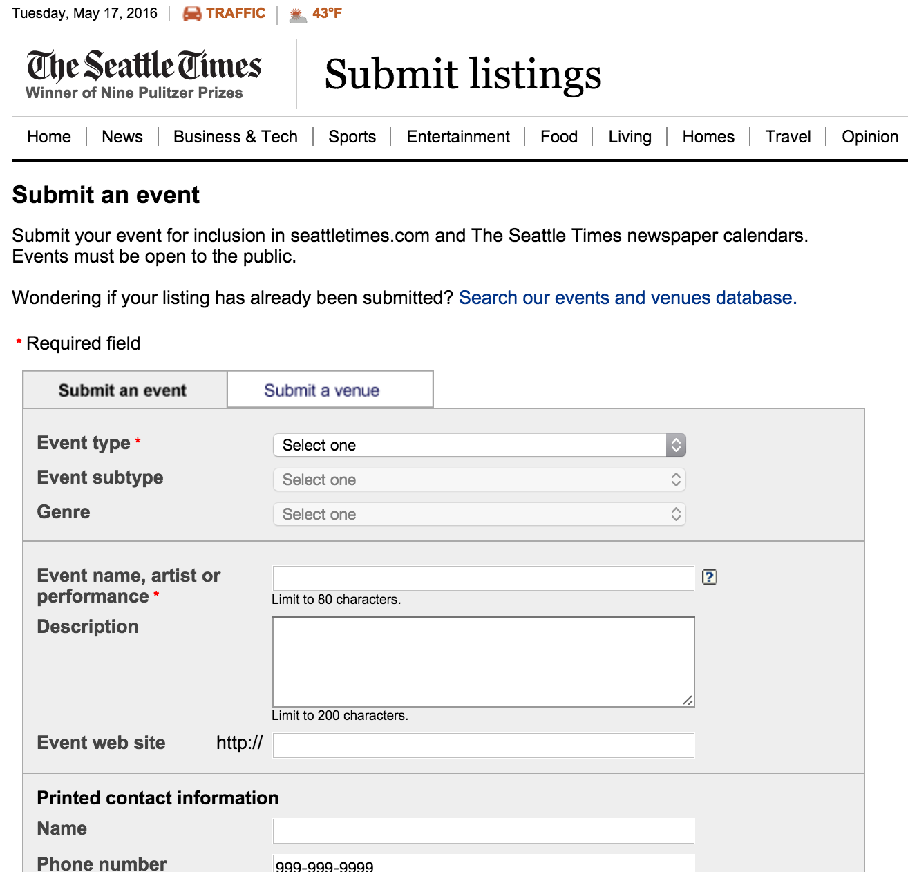 Community Calendars & Information Event – Staff Intranet